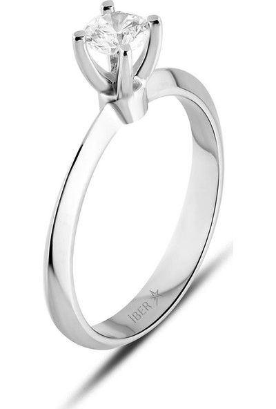 Iber E Renk Sı2 0.30 Karat Pırlanta Tektaş YÜZÜK-SYZE012-030HRD