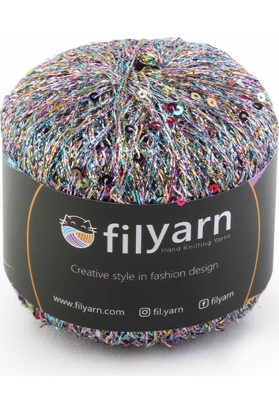 Filyarn Ebruli Galaxy Simli Pullu Örgü İpi