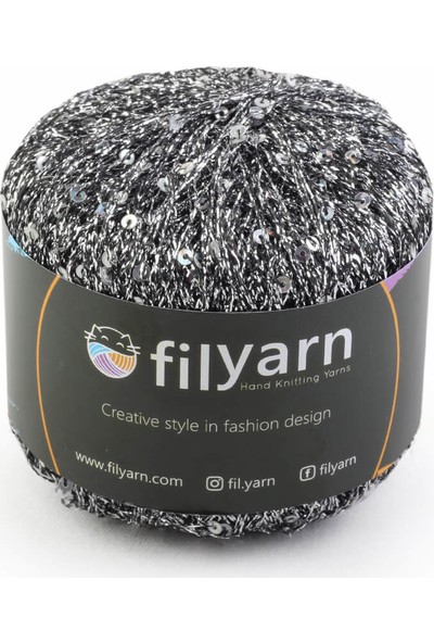 Filyarn Antik Gümüş Galaxy Simli Pullu Örgü İpi