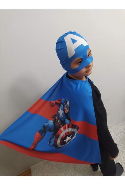 TUYTUK Kaptan Amerika Çocuk Kostümü Pelerin & Maskesi TUYTUK Kaptan Amerika Çocuk Kostümü Pelerin & Maskesi