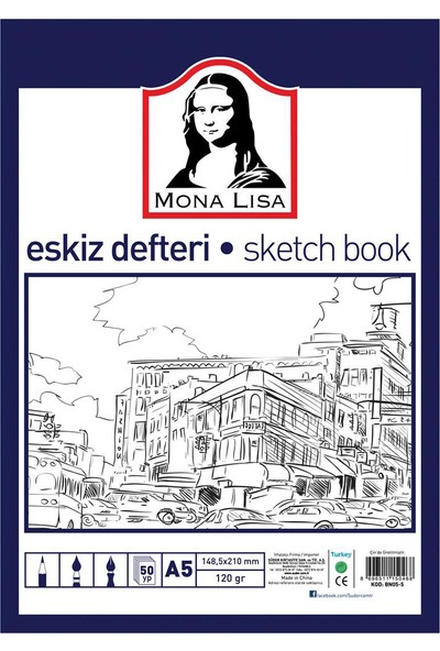 Südor Mona Lisa Eskiz Defteri Sketch Book A5 120 gr 50 Yaprak Südor Mona Lisa Eskiz Defteri Sketch Book A5 120 gr 50 Yaprak