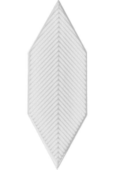 Armada Çini 05 x 15 cm Çizgili Yaprak Desen Beyaz Çini Seramik Karo