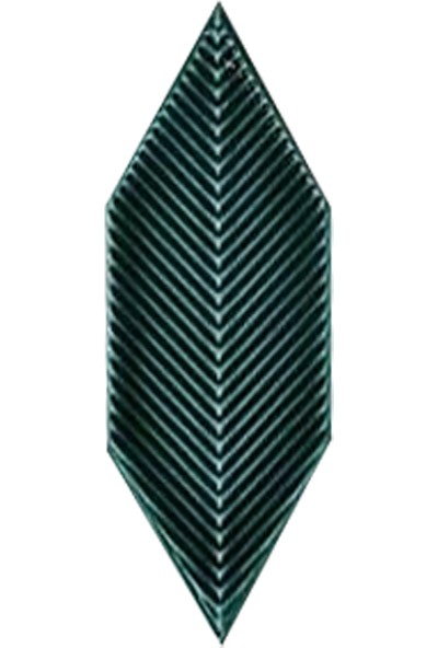 Armada Çini 05 x 15 cm Çizgili Yaprak Desen Yeşil Çini Seramik Karo