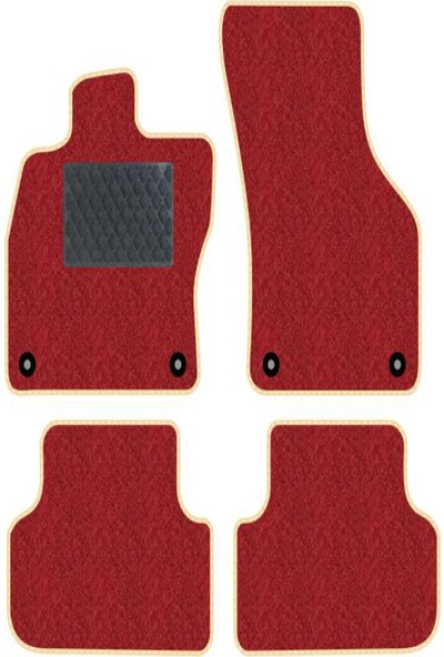 Tegin Mini Cooper R56 2007-2014 Kırmızı Halı Bej Kenar Baklava Topuk Halı Paspas