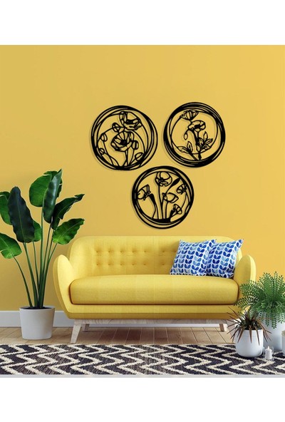 World Metal Art Çiçek Metal Tablo, 40X120 World Metal Art Çiçek Metal Tablo, 40X120