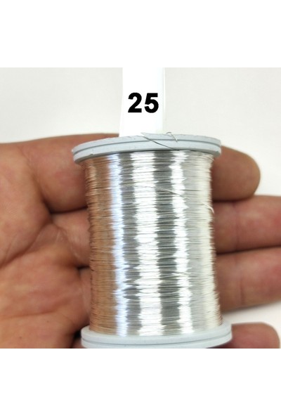 Hobizubi Açık Gümüş Filografi Teli 40 No - 25