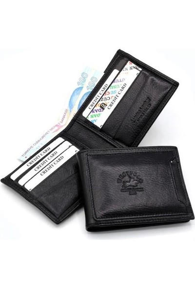 West Polo Siyah Harici Kartvizitli Deri Erkek Cüzdan WPM595