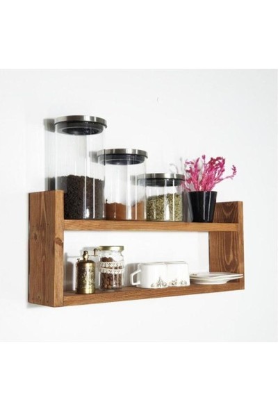 Bfdshop Ahşap Baharatlık Mutfak Rafı Fındık