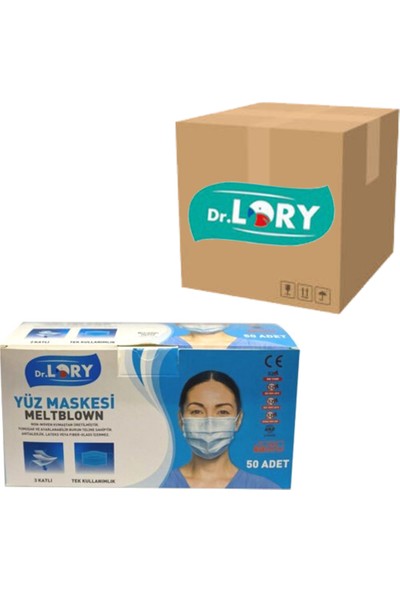 Dr. Lory Meltblown Maske Açık Mavi 50 Paket 2500 Adet