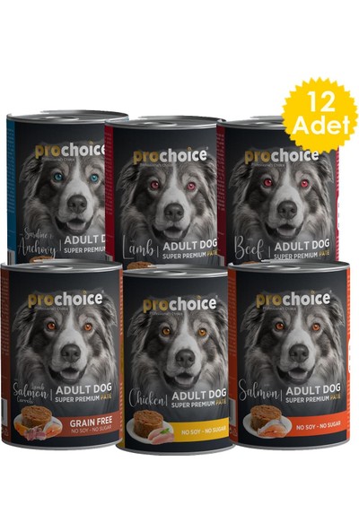 Pro Choice Prochoice Karışık Yetişkin Köpek Konsevesi 400 GRX12 Adet Pro Choice Prochoice Karışık Yetişkin Köpek Konsevesi 400 GRX12 Adet