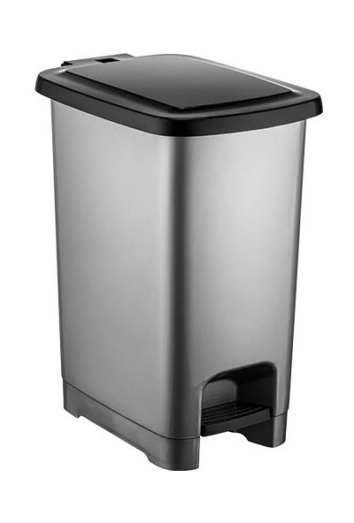 Omnipazar SY4281 15 Lt Slim Pedallı Gri Plastik Çöp Kova Siyah Kapak Omnipazar SY4281 15 Lt Slim Pedallı Gri Plastik Çöp Kova Siyah Kapak