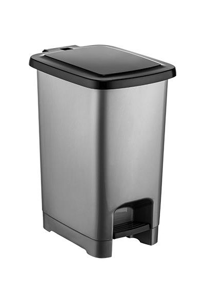 Omnipazar SY4280 10 Lt Slim Pedallı Gri Plastik Çöp Kova Siyah Kapak Omnipazar SY4280 10 Lt Slim Pedallı Gri Plastik Çöp Kova Siyah Kapak