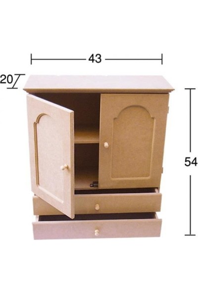 Ustalar Hobi Ahşap 2 Çekmeceli Eczane Dolabı