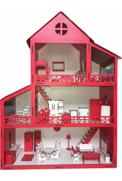 Belinay Ahşap Oyun Evi 80CM 36 Eşya Belinay Ahşap Oyun Evi 80CM 36 Eşya