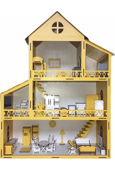 Belinay Ahşap Oyun Evi 80CM 36 Eşya Belinay Ahşap Oyun Evi 80CM 36 Eşya