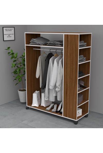 Kenzlife giysi dolabı bayram 180x150x40 cvz gardırop tekerlekli