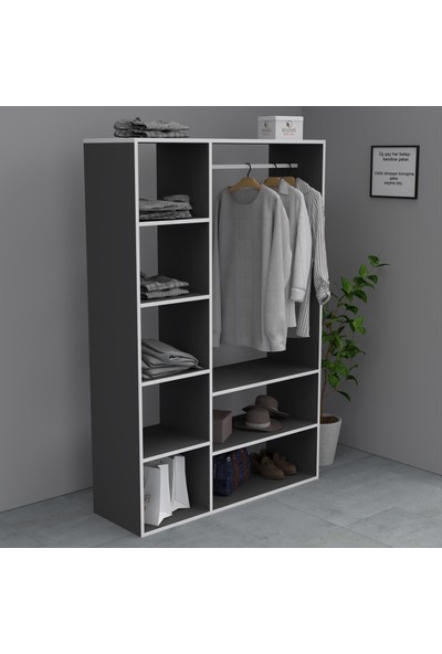 Kenzlife giysi dolabı hüsamettin 180x090x40 gri gardırop