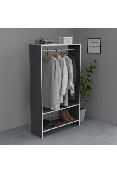 Kenzlife giysi dolabı rüknettin 120x060x30 gri gardırop