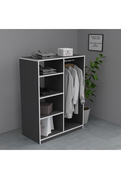 Kenzlife giysi dolabı taci 120x090x30 gri gardırop