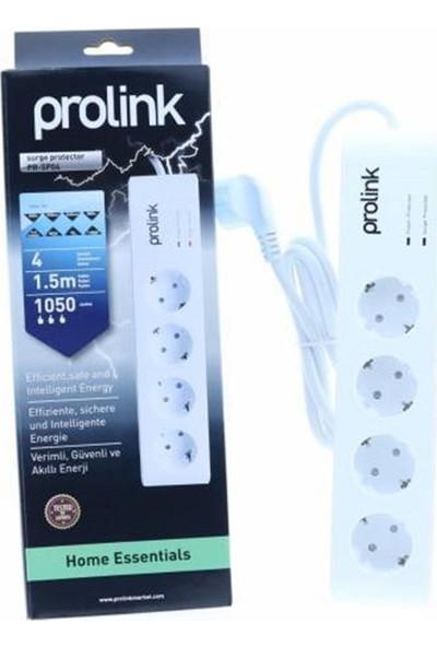 Prolink PR-SP04 4'lü Akım Korumalı Priz 1050J 1.5mt