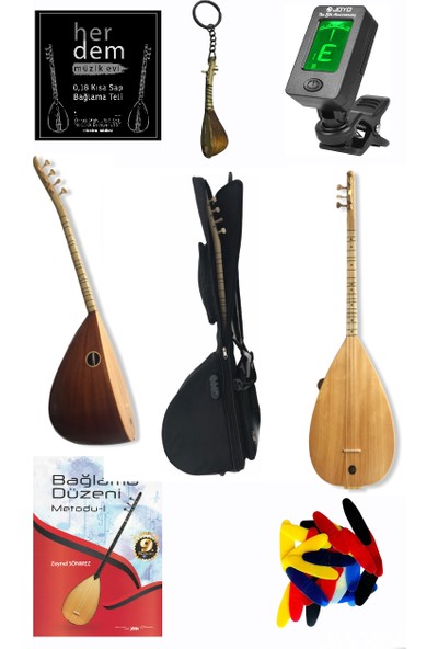 Herdem Müzik Profesyonel Kısa Sap Maun Bağlama(Kalın Kılıf+Yedek Takım Tel+Tezene+Saz Anahtarlık+Bağlama Metodu+Akort Cihazı) Herdem Müzik Profesyonel Kısa Sap Maun Bağlama(Kalın Kılıf+Yedek Takım Tel+Tezene+Saz Anahtarlık+Bağlama Metodu+Akort Cihazı)