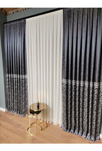 Kavis Perde Kreos Saten Fon Perde Lacivert Renk
