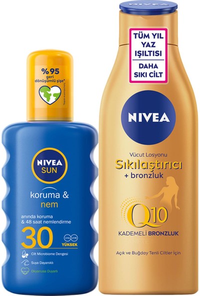 Nivea Sun Koruma&nem Nemlendirici Güneş Spreyi + Nivea Sıkılaştırıcı Bronzluk Vücut Losyonu 200 ml