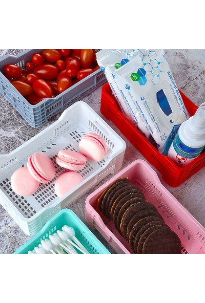 Ferhome Çok Amaçlı Mini Plastik Kasa Sepet 4’lü Set Dekoratif Mini Plastik Kasa Sepet Saklama Kutusu Ferhome Çok Amaçlı Mini Plastik Kasa Sepet 4’lü Set Dekoratif Mini Plastik Kasa Sepet Saklama Kutusu
