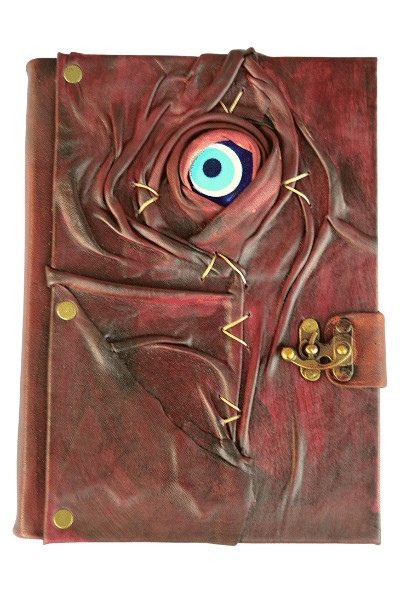 Leathertica Gerçek Deri Anı Defteri Nazar Kem Göz