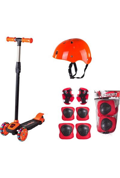 Cool Wheels LED Işıklı 3 Tekerlekli Turuncu Twist Full Set Yeni Kasklı Cool Wheels LED Işıklı 3 Tekerlekli Turuncu Twist Full Set Yeni Kasklı