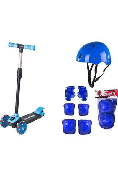Cool Wheels LED Işıklı 3 Tekerlekli Mavi Twist Full Set Yeni Kasklı Cool Wheels LED Işıklı 3 Tekerlekli Mavi Twist Full Set Yeni Kasklı