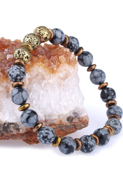 Osmanlı Doğal Taş Doğal Taş Bileklik - Obsidyen,lav,hematit 18-19CM Osmanlı Doğal Taş Doğal Taş Bileklik - Obsidyen,lav,hematit 18-19CM