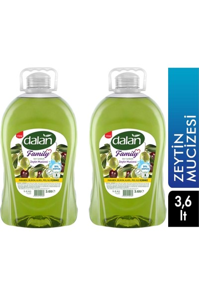 Dalan Family Sıvı Sabun Zeytin Mucizesi 2 X 3600 Ml Dalan Family Sıvı Sabun Zeytin Mucizesi 2 X 3600 Ml