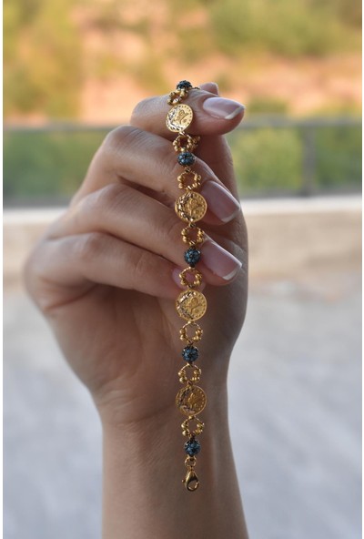 Aydın Kuyumculuk 14 Ayar Altın,tuğralı Firuzeli Bileklik Aydın Kuyumculuk 14 Ayar Altın,tuğralı Firuzeli Bileklik