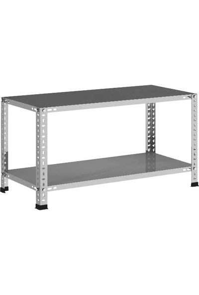 Rafburada En Uygun Raf 2 Katlı Galvaniz Çelik Raf 43X93-50CM