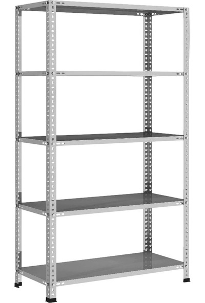 Rafburada En Uygun Raf 5 Katlı Galvaniz Çelik Raf 0.70 MM-43X93-200CM