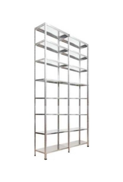 Rafburada 8 Katlı Duble Galvaniz Çelik Raf.depo,arşiv,dosya Rafı. 0.70 MM-31X75-200CM