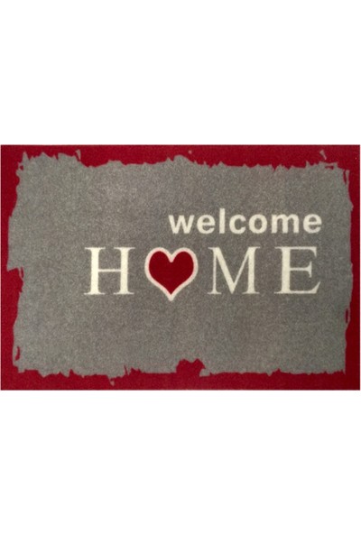 Wellmop Home Welcome Kalp Desenli Kapı Önü Paspası