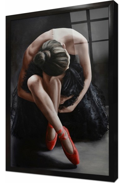 Tablosan Balerin Çerçeveli Cam Tablo