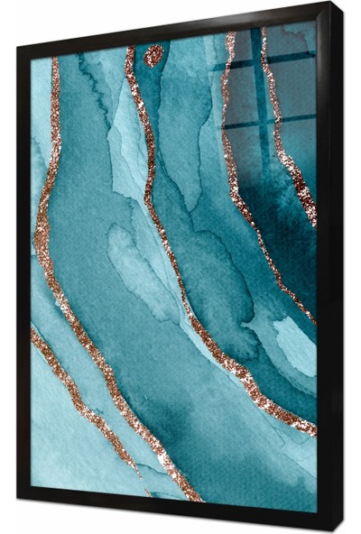 Tablosan Soyut Çerçeveli Cam Tablo