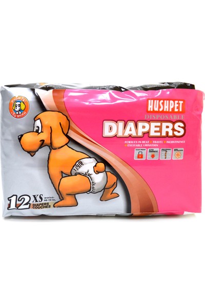 Hushpet Köpek Alt Tuvalet Bezi 12 Adet Xs Hush Pet Diapers x Small 12'li Köpek Bezi Hushpet Köpek Alt Tuvalet Bezi 12 Adet Xs Hush Pet Diapers x Small 12'li Köpek Bezi