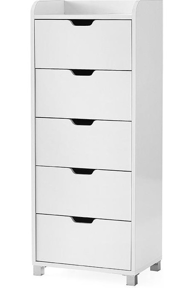 Sivasgözde Yüksek 5 Çekmeceli Mutfak Ahşap Çok Amaçlı Kiler Dolabı