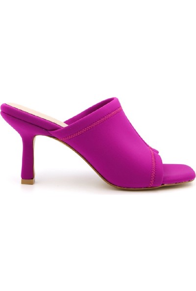 Shoemark Lopez Fuşya Streç Topuklu Terlik