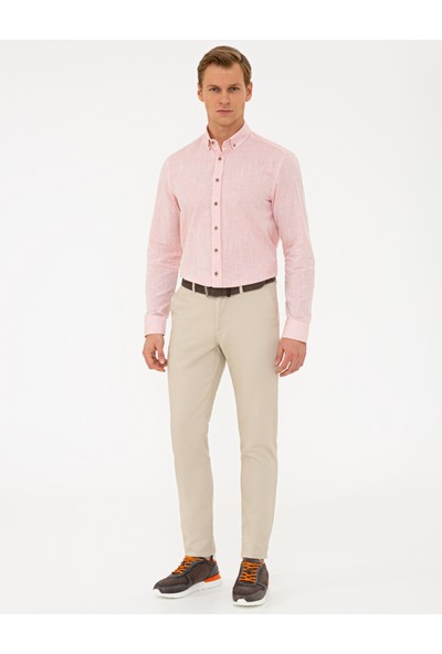 Pierre Cardin Bej Slim Fit Chino Pantolon 50240397-VR011 Pierre Cardin Bej Slim Fit Chino Pantolon 50240397-VR011