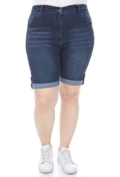 Haimoda Kadın Büyük Beden Duble Paça Kot Şort Haimoda Kadın Büyük Beden Duble Paça Kot Şort