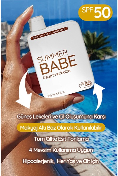 Summerbabe Leke Karşıtı Güneş Kremi SPF50 100 ml Summerbabe Leke Karşıtı Güneş Kremi SPF50 100 ml