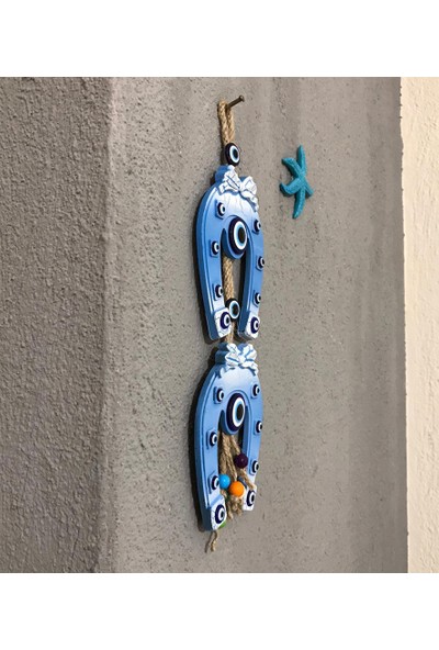 Bahçe Süsü, Dekoratif 2 At Nallı Nazar Boncuklu Duvar Süsü