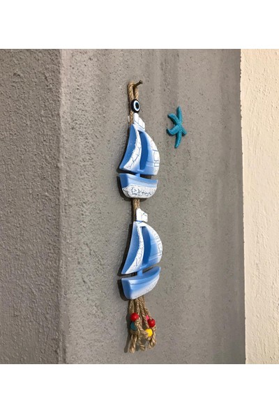 Bimbambom Duvar Süsü, Dekoratif 2 Yelkenli Bahçe Süsü