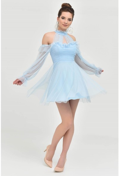 Selectviva Bebemavi Tül Kısa Abiye Elbise Selectviva Bebemavi Tül Kısa Abiye Elbise