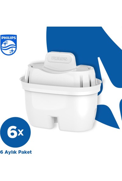 Philips Su Arıtıcı Özellikli Sürahi Filtresi 6'lı (Altılı) - Diğer Marka Sürahilerle Uyumlu Philips Su Arıtıcı Özellikli Sürahi Filtresi 6'lı (Altılı) - Diğer Marka Sürahilerle Uyumlu